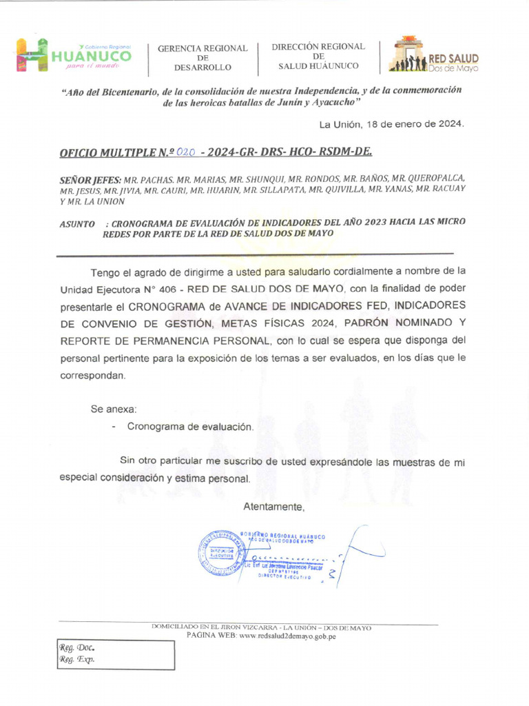 Oficio Multiple N° 020-2024 (1) | PDF Oficio Multiple N° 020-2024 (1) | PDF