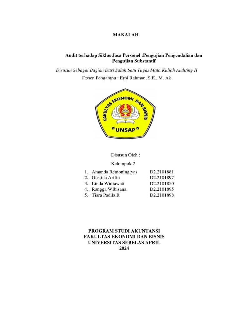 Audit Siklus Jasa Personel dan Pengujian | PDF | Karier & Perkembangan