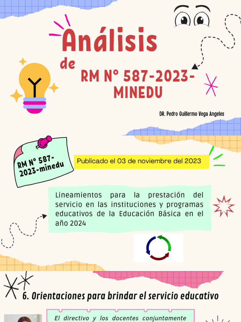 Análisis de La RM #587-2023-MINEDU | PDF | Evaluación | Aprendizaje