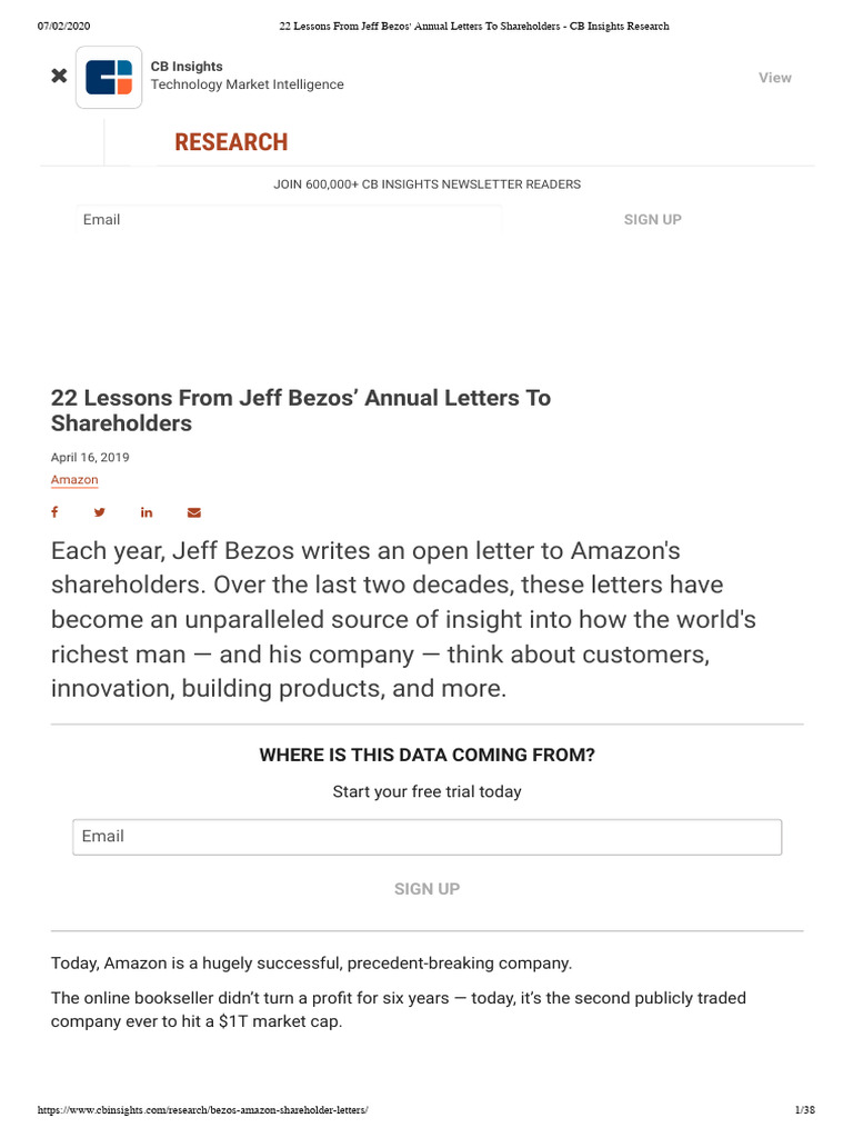 22 Lessons From Jeff Bezos' Annual Letters To Shareholders - CB ... 22 Lessons From Jeff Bezos' Annual Letters To Shareholders - CB ...