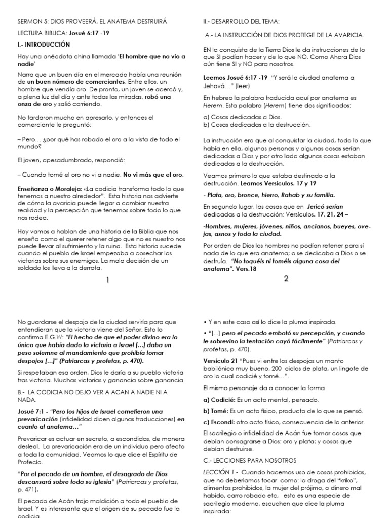 Codicia y Consecuencias Bíblicas | PDF | Pecado | Dios