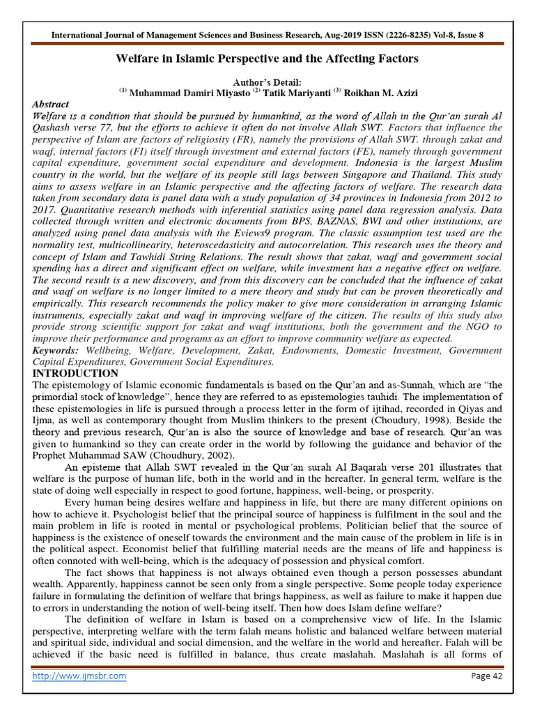 B.1.c.3 - 7.a Artikel - Welfare in Islamic Perspective and The ...