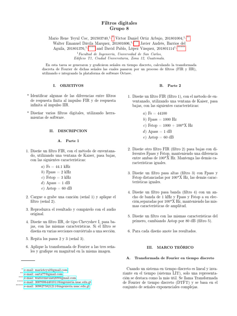 G8 Filtros Com4 | PDF | Procesamiento de la señal | Ingeniería en telecomunicaciones