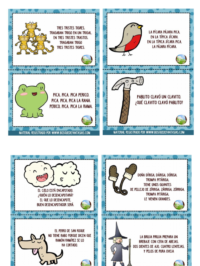 Fichas Trabalenguas | PDF