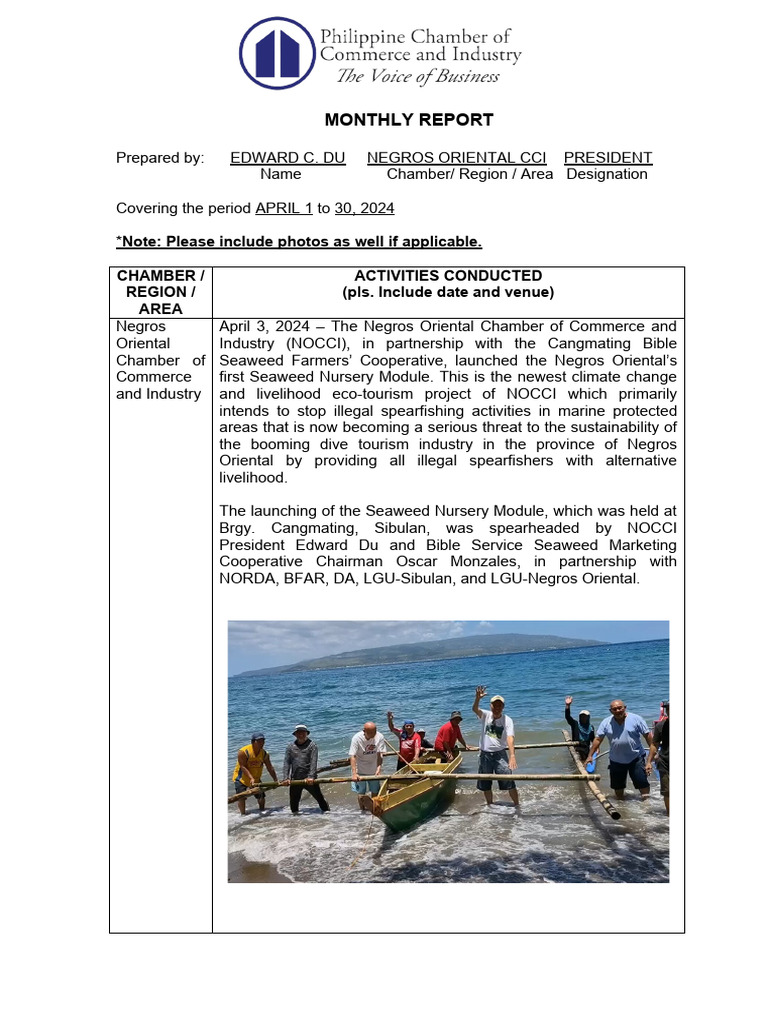 Monthly Report - April 2024 | PDF