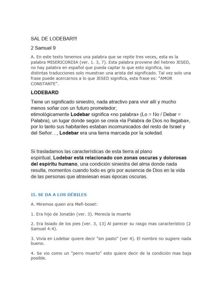 Sal de Lodebar | PDF | Religión y espiritualidad