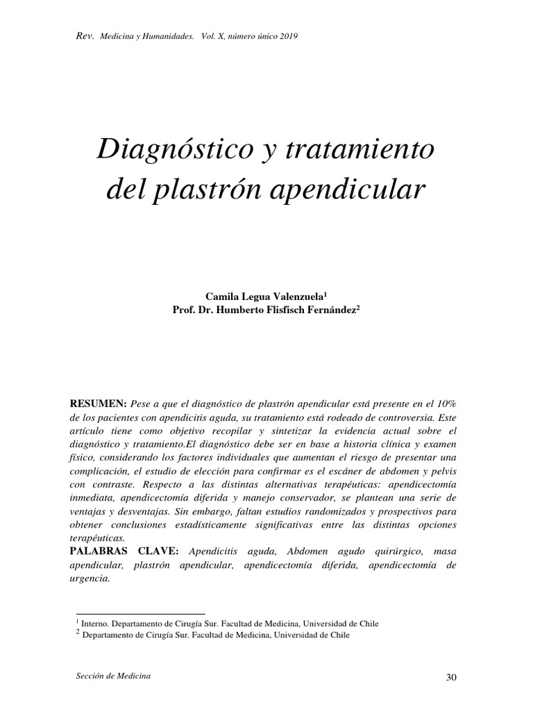 06 - Diagnostico y Tratamiento Del Plastron Apendicular | PDF ...