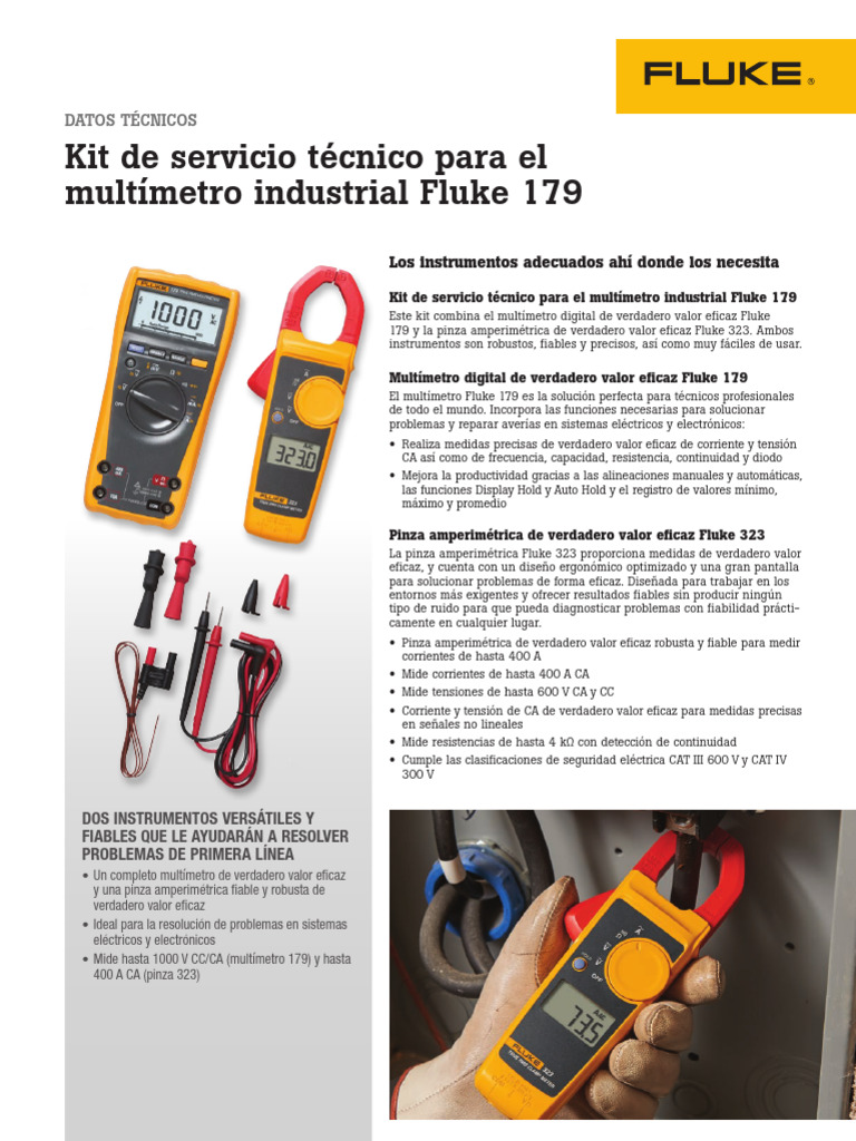 Kit de Servicio Técnico para El Multímetro Industrial Fluke 179 | PDF ...