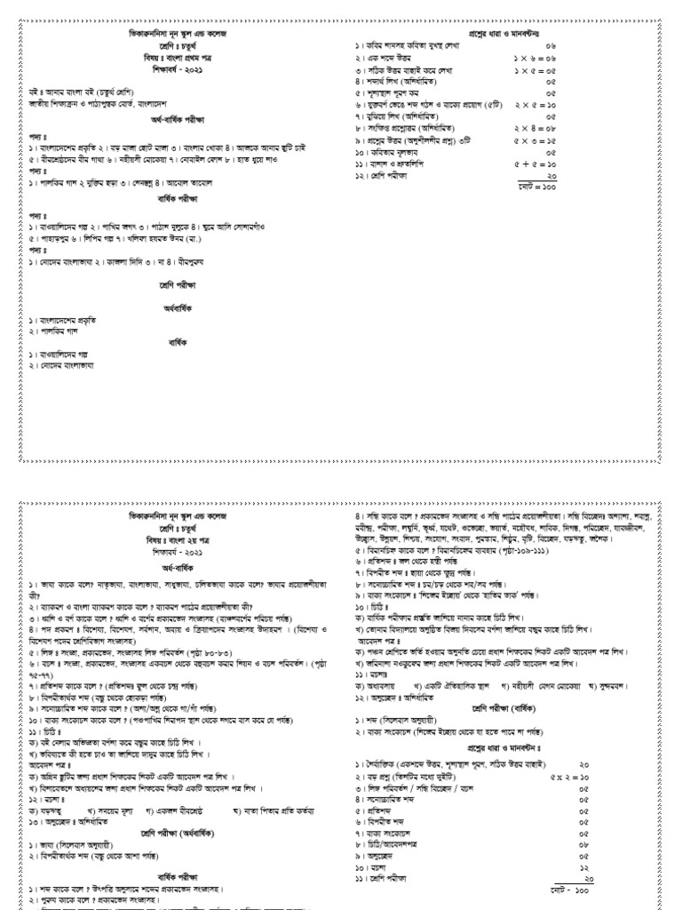 2021 Class Four English Math Syllabus Pdf Verb Angle