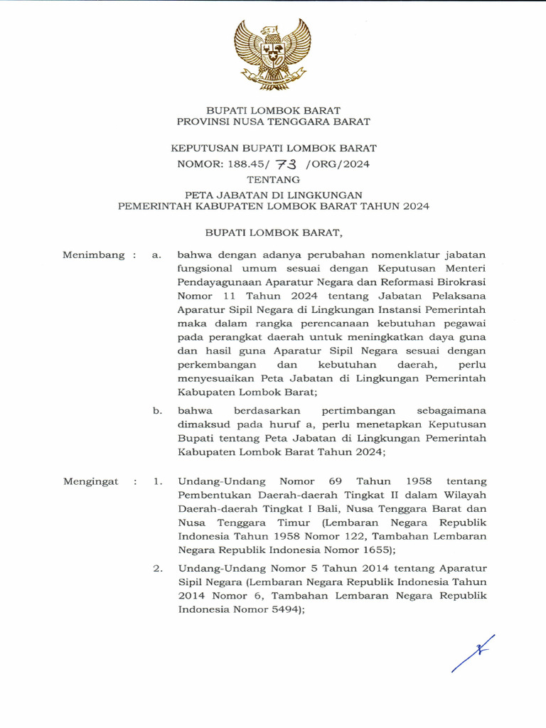 SK PETA JABATAN No. 73 TAHUN 2024 LENGKAP | PDF