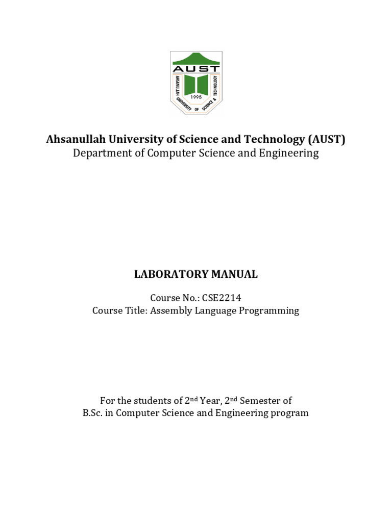 CSE2214 Lab Manual | Download Free PDF | Assembly Language | Integer (Computer Science)