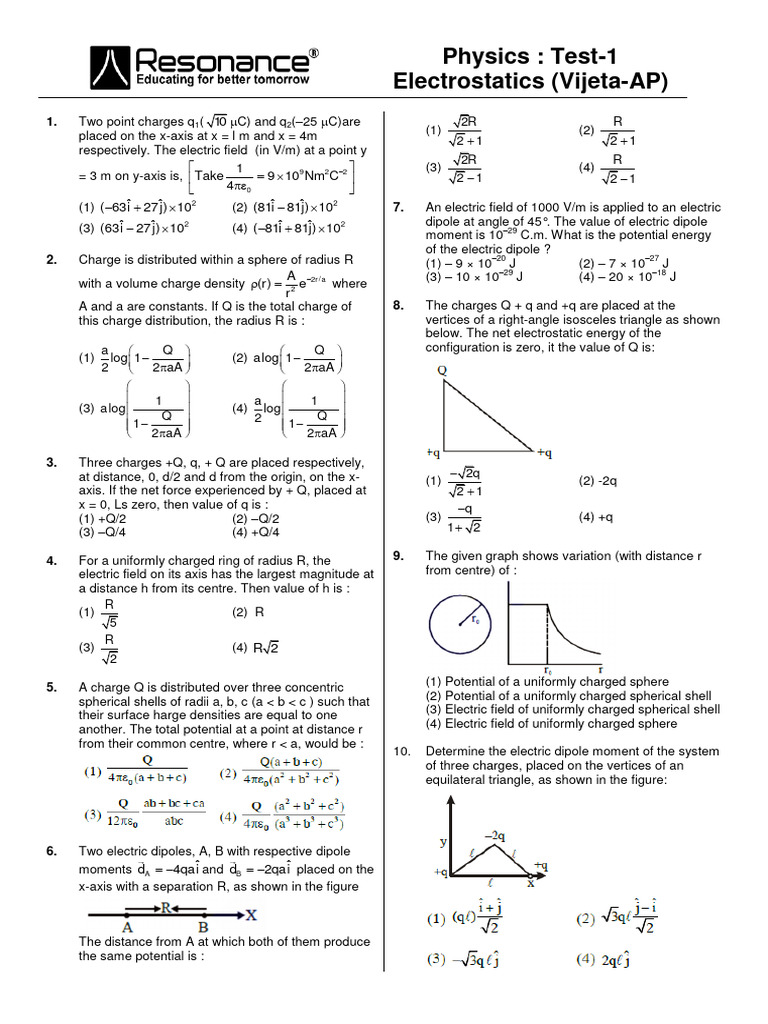 JP 06-05-24 Electrostatics AP | PDF | Electrostatics | Sphere