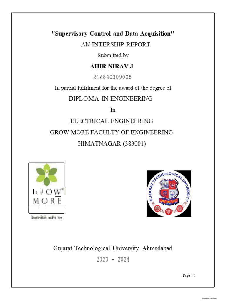 Internship Report | PDF | Scada | Engineering
