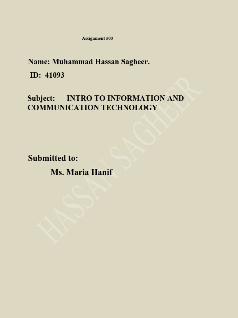 ICT Assignment | PDF | Algorithms | Real Time Computing