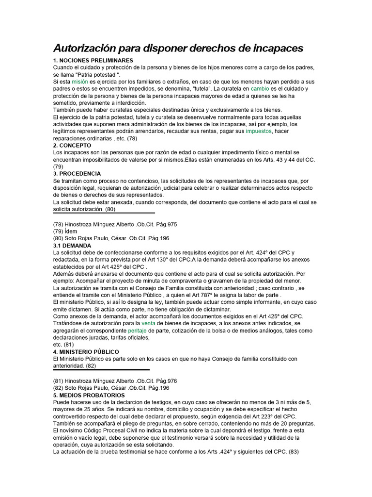 Autorizacion para Disponer Derechos de Incapaces | Descargar gratis PDF ...