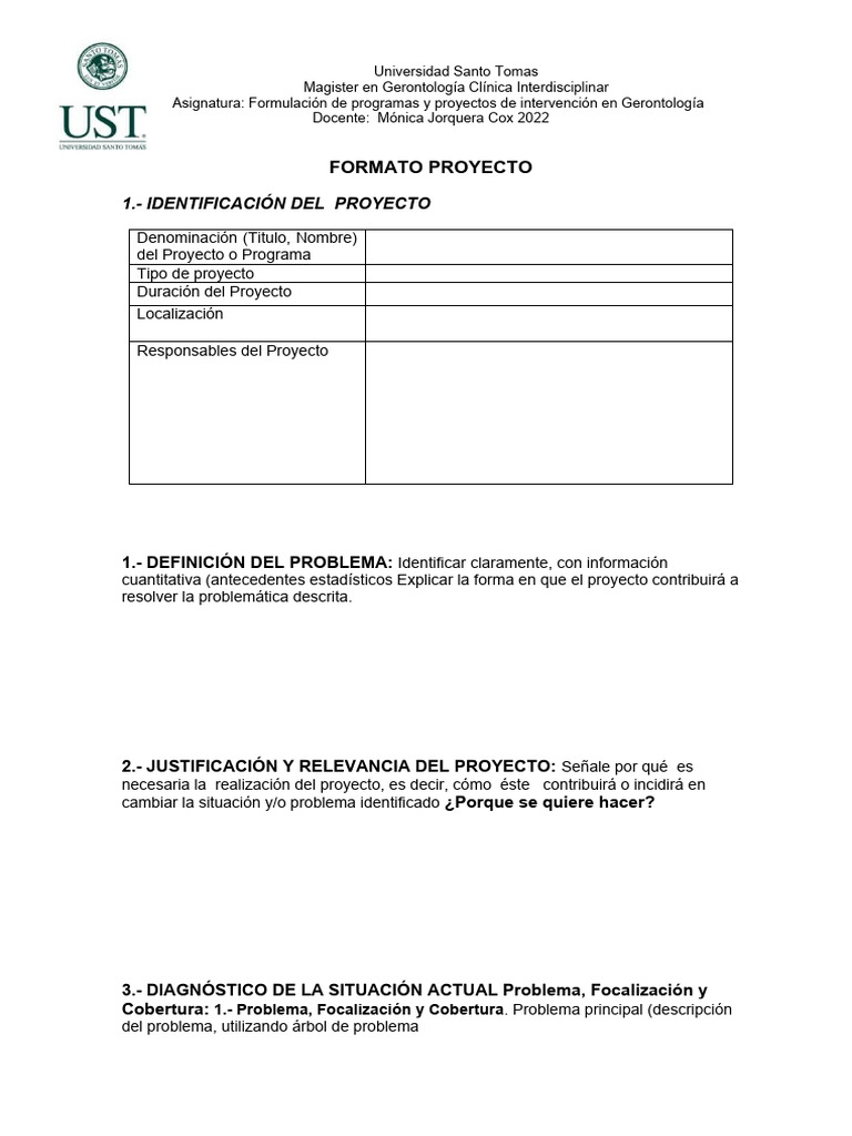 Formato de Proyecto | PDF | Economias