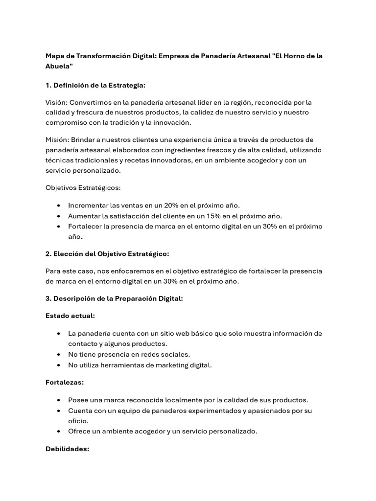 Estrategia Digital Para Panadería Artesanal Pdf Publicidad Digital
