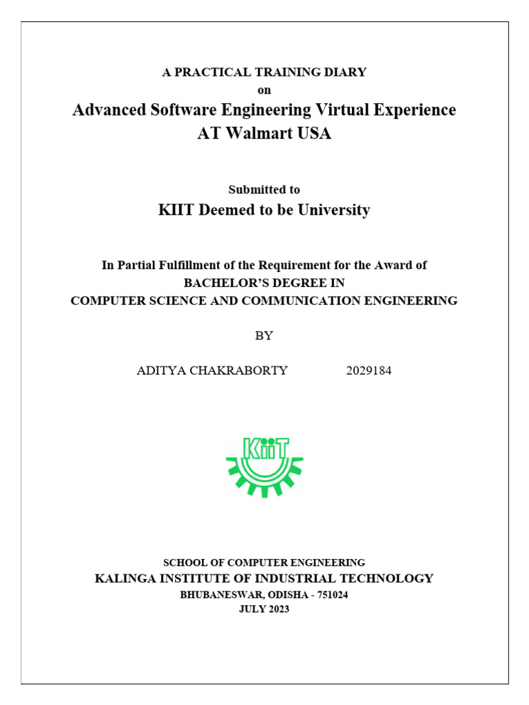 Advanced Software Engineering Training Diary | PDF | Databases | Data ...
