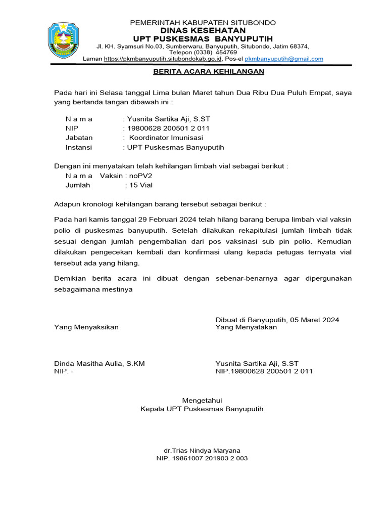 Template Bap Berita Acara | PDF | Pengembangan Diri | Kesehatan Holistik