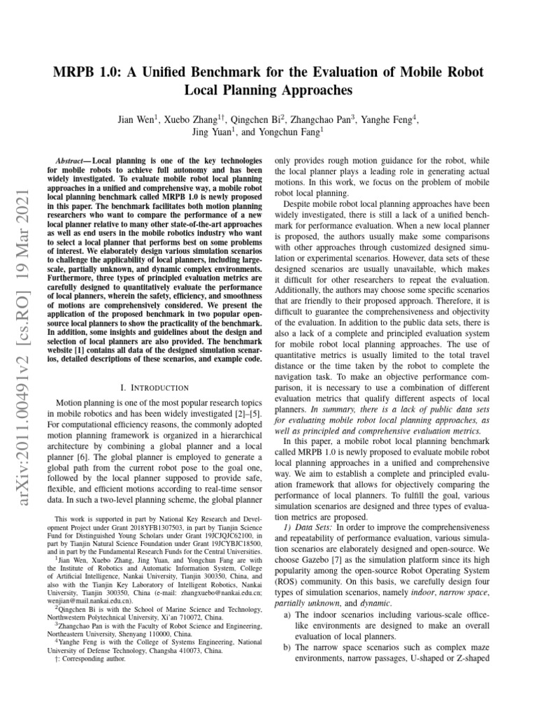 Local Planning | PDF | Simulation | Benchmarking