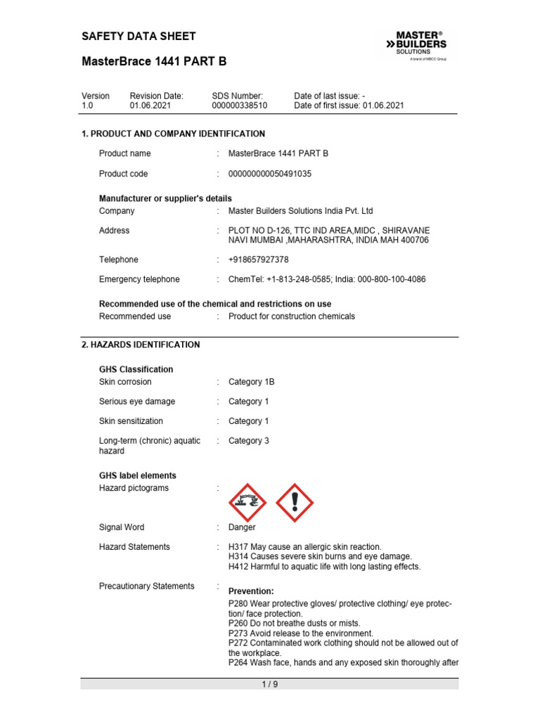 MSDS 1414 PT B | PDF | Safety | Occupational Safety And Health