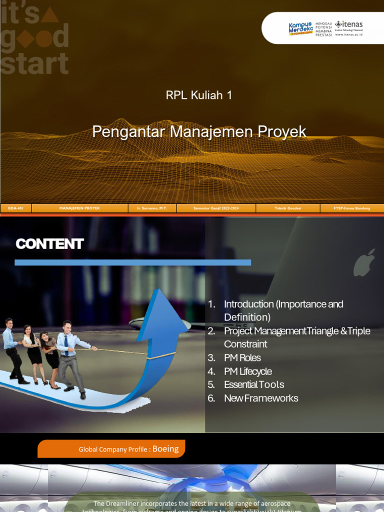 RPL GDB 401 Kuliah - 01 Pengantar Manajemen Proyek | PDF | Agile Software Development | Project ...