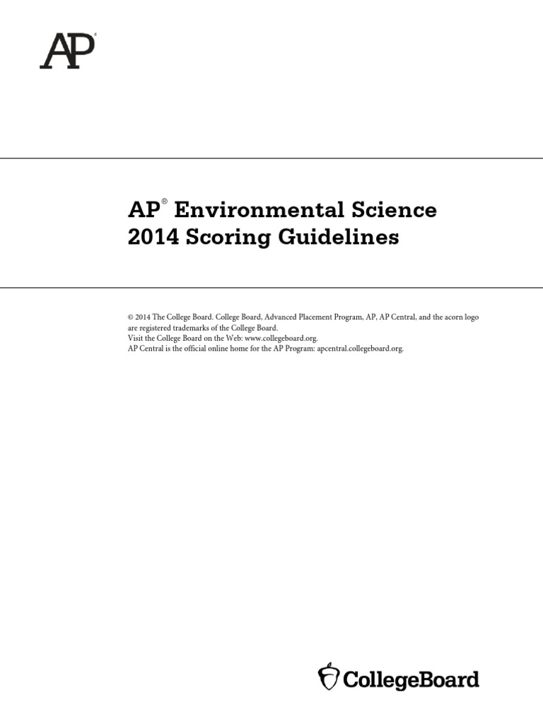 Ap14 Envi Sci Scoring Guidelines | PDF | Stormwater | Carbon Dioxide