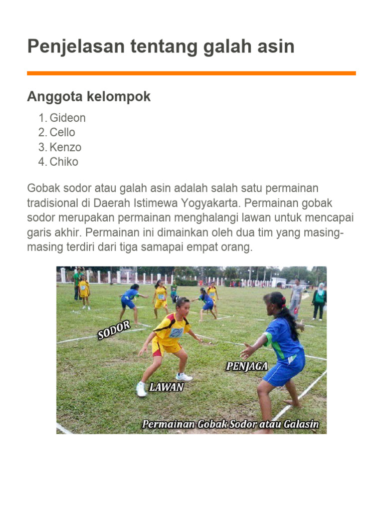 Permainan Galah Asin. | PDF | Griya & Taman