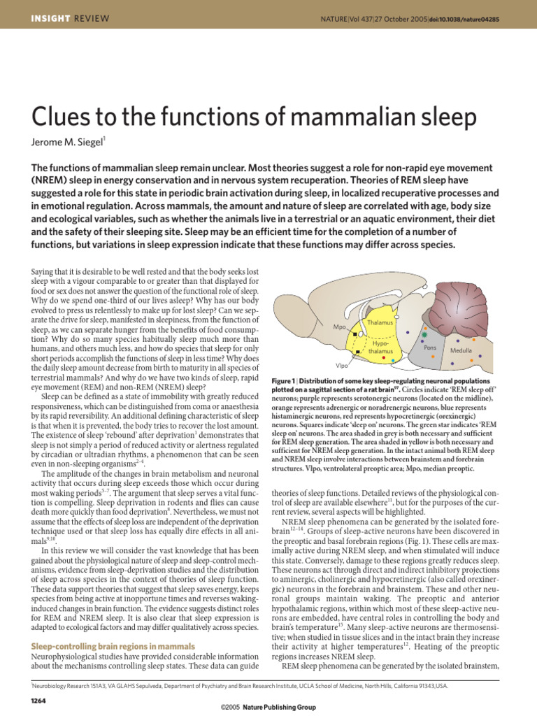 Clues_to_the_functions_of_mammalian_slee | PDF | Sleep | Rapid Eye Movement Sleep