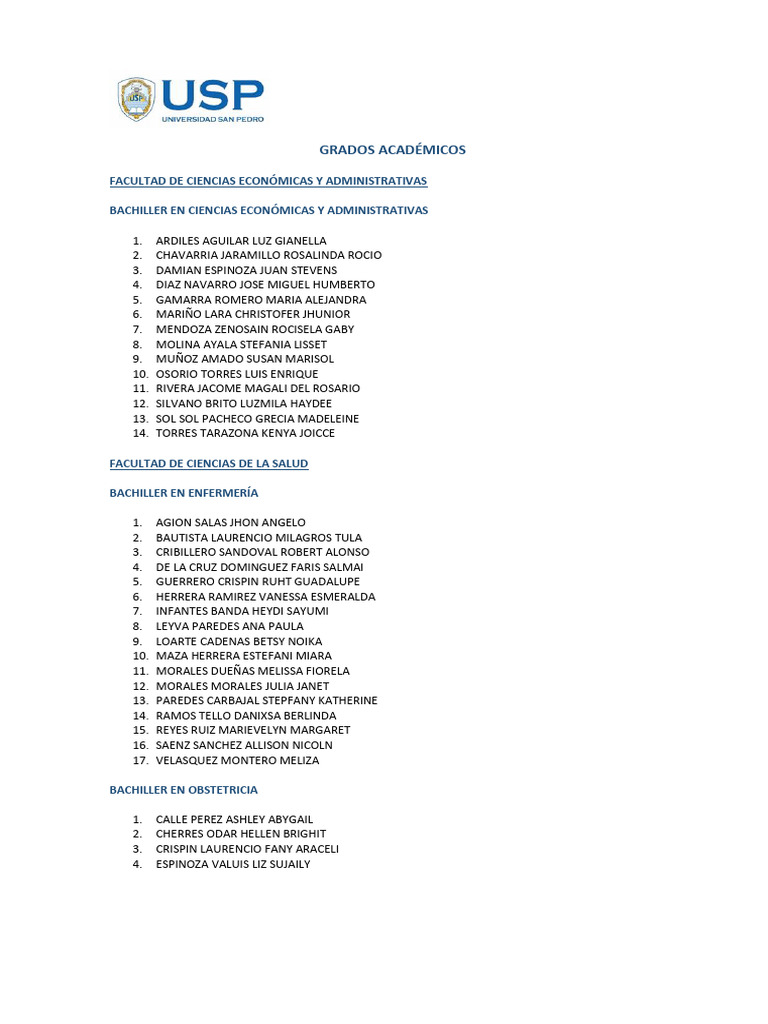 Setima Lista de Grados y Titulos | PDF