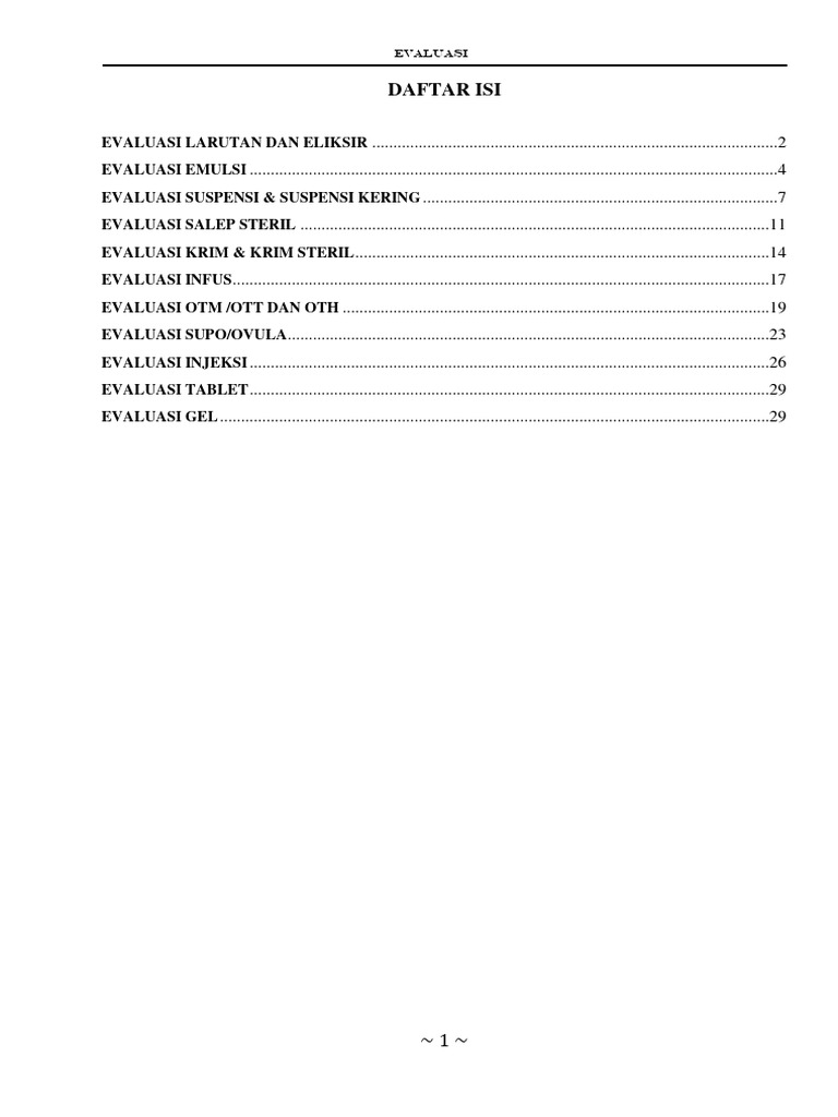 Evaluasi Sediaan Fix | PDF | Kesehatan Holistik | Sains & Matematika