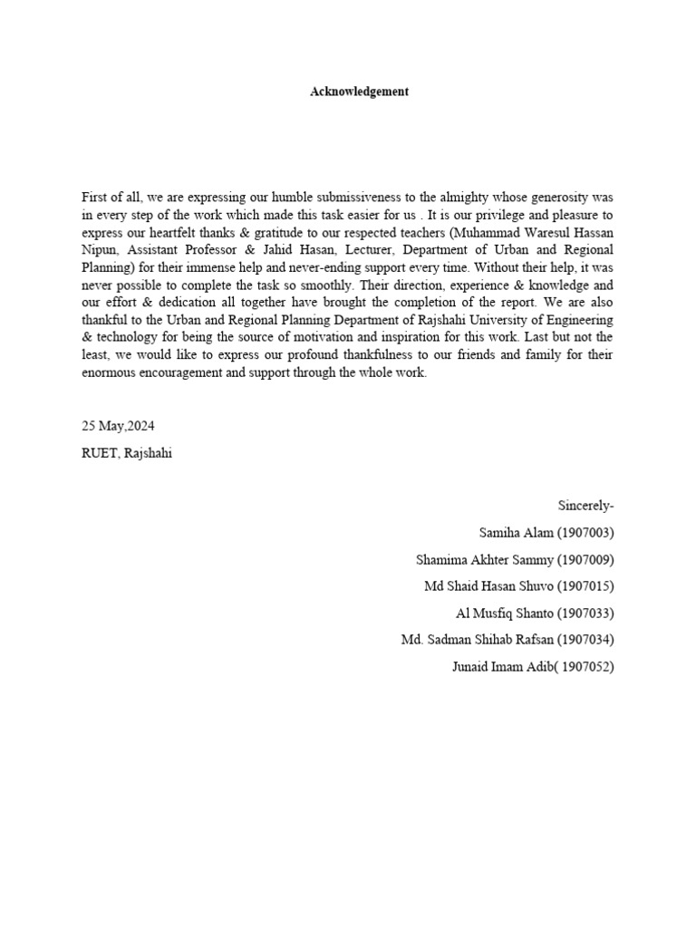 Acknowledgement | PDF