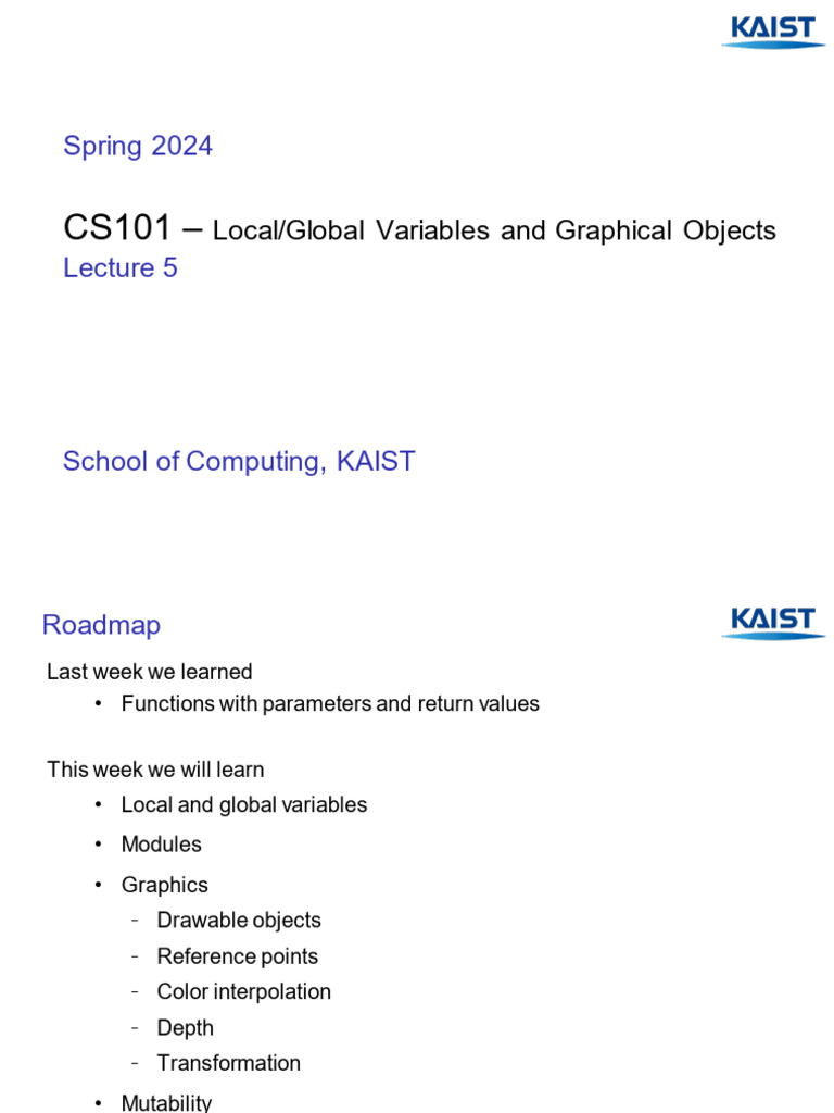 lec5 | Download Free PDF | Parameter (Computer Programming) | Variable (Mathematics)