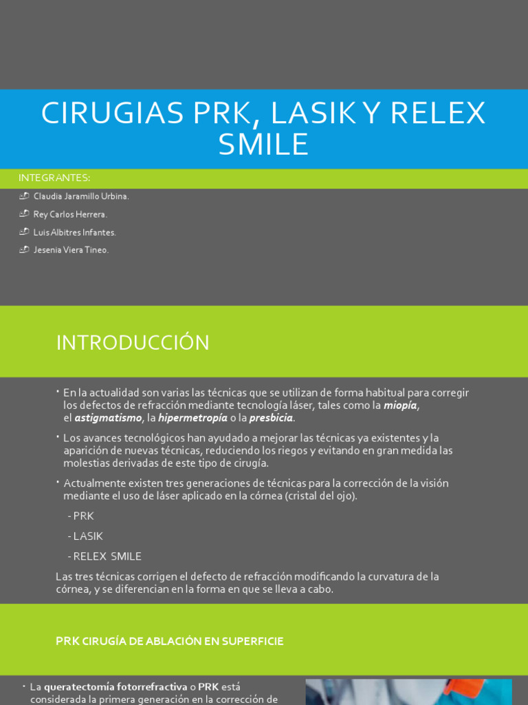Ablaciones Corneales y Cirugias PRK, Lasik y Relex Smile. | PDF | Oftalmología | Ojo humano