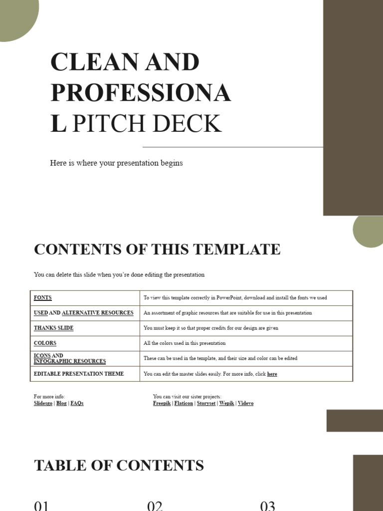 Clean and Professional Pitch Deck by Slidesgo | PDF | Planets | Solar ...