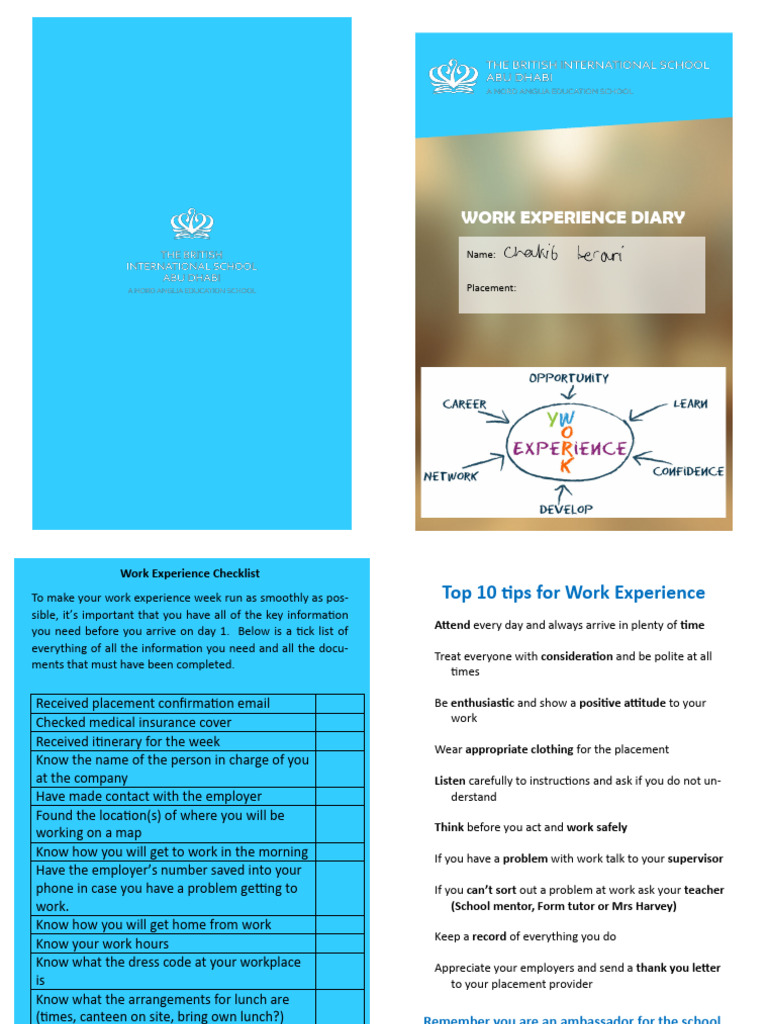 Work Experience Student Diary 2024 Pages 1 - 10 | PDF | Behavior ...