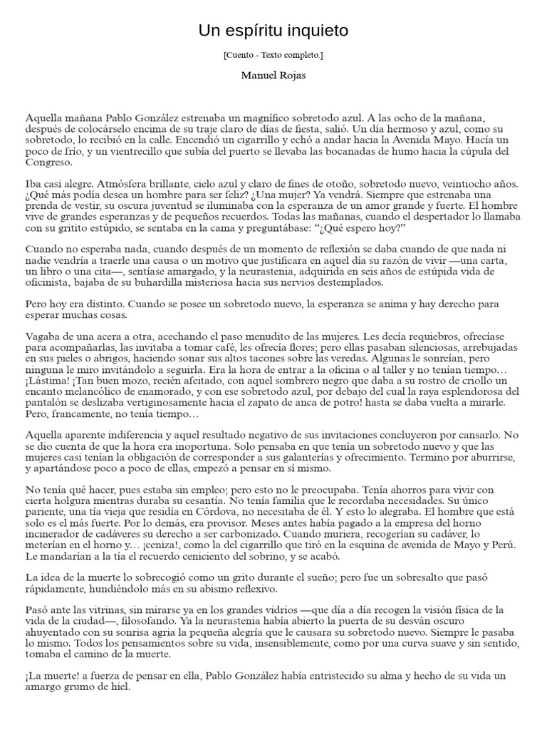 UN ESPIRITU INQUIETO - Docx - 20240522 - 214359 - 0000 | PDF | Alma | Amor