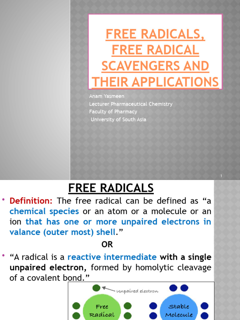 Free Radicals | PDF | Radical (Chemistry) | Antioxidant