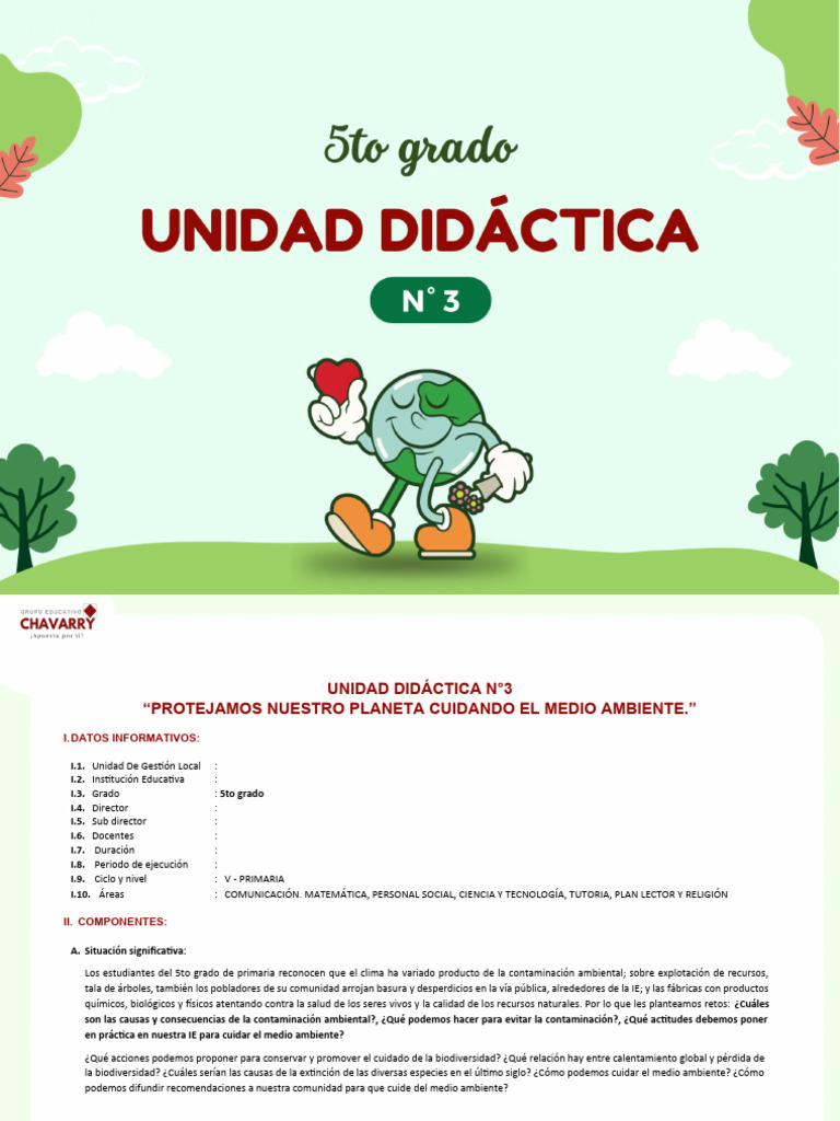 Unidad N°3 - 5to Grado | PDF | Entorno natural | Estadísticas