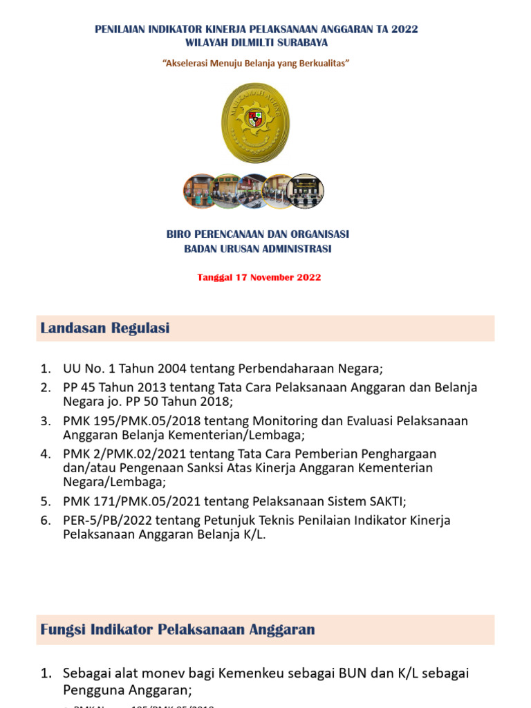 Bahan Presentasi IKPA Wil. Dilmilti Surabaya | PDF | Bisnis | Pengelolaan Keuangan & Uang