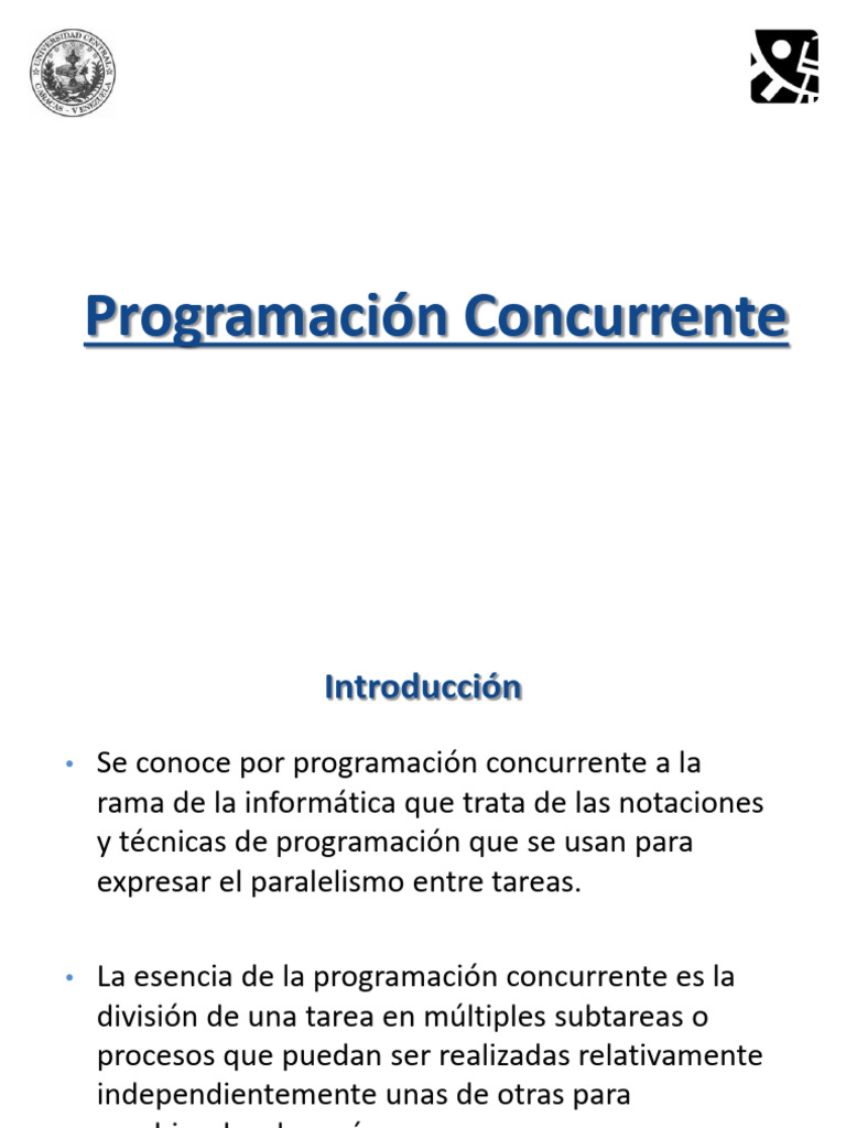 Tema 4-13 - Programación Concurrente | PDF | Hilo (Computación) | Proceso (Computación)