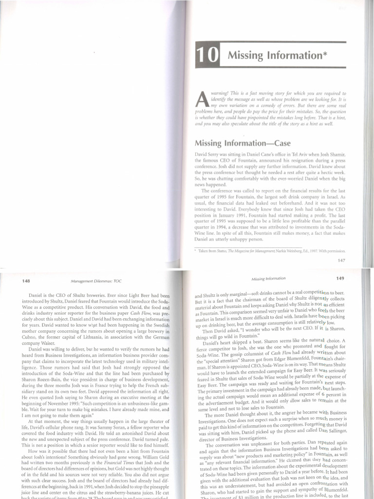 Missing Information | PDF
