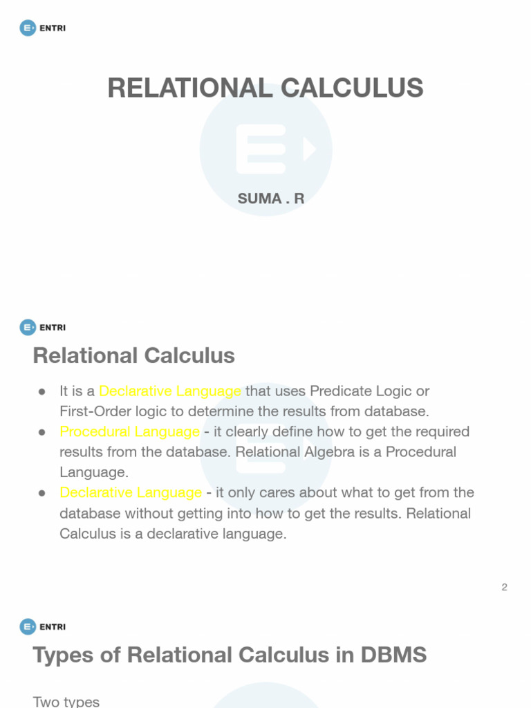 Relational Calculus | PDF | Relational Model | Data Model
