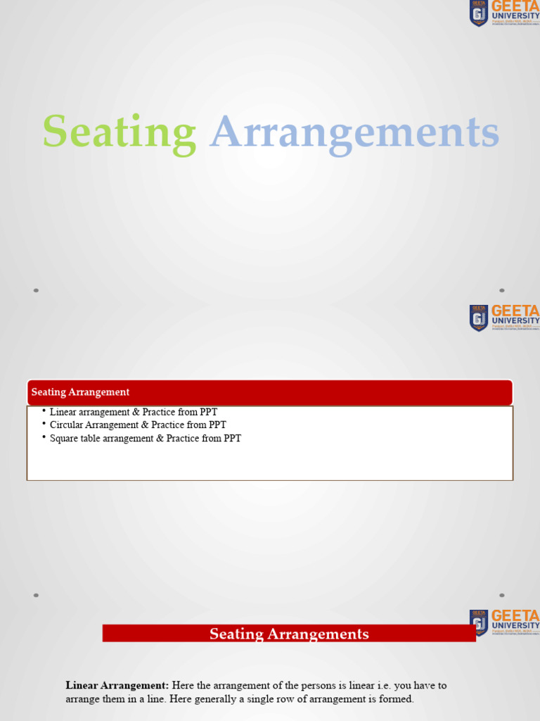 Seating Arrangements | PDF