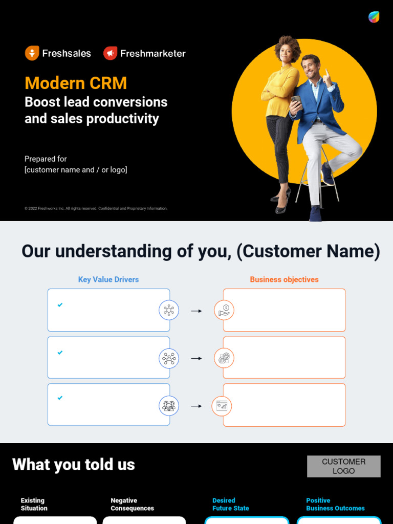 Modern CRM - First Call - Pitch Deck - Land Freshsales in MM | PDF | Sales | Marketing