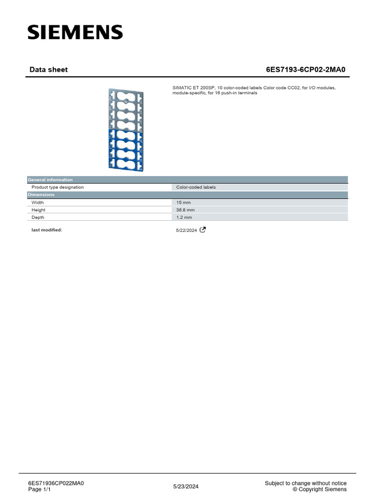 6ES71936CP022MA0 Datasheet en | PDF