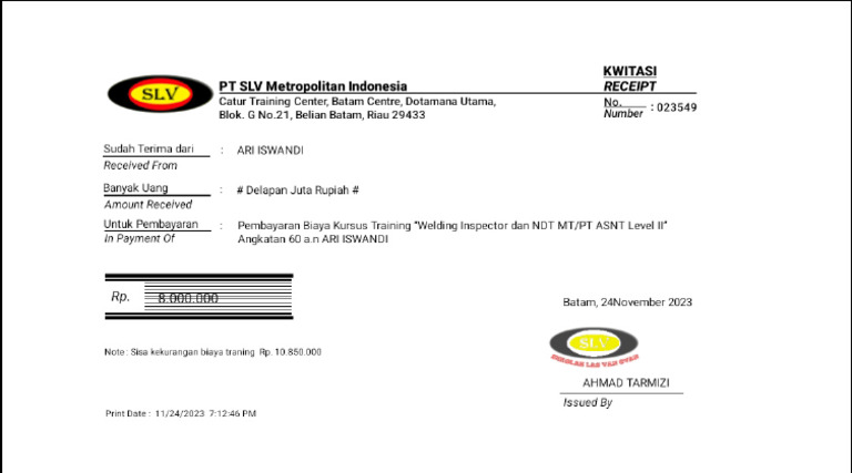 Invoice Ari Iswandi | PDF