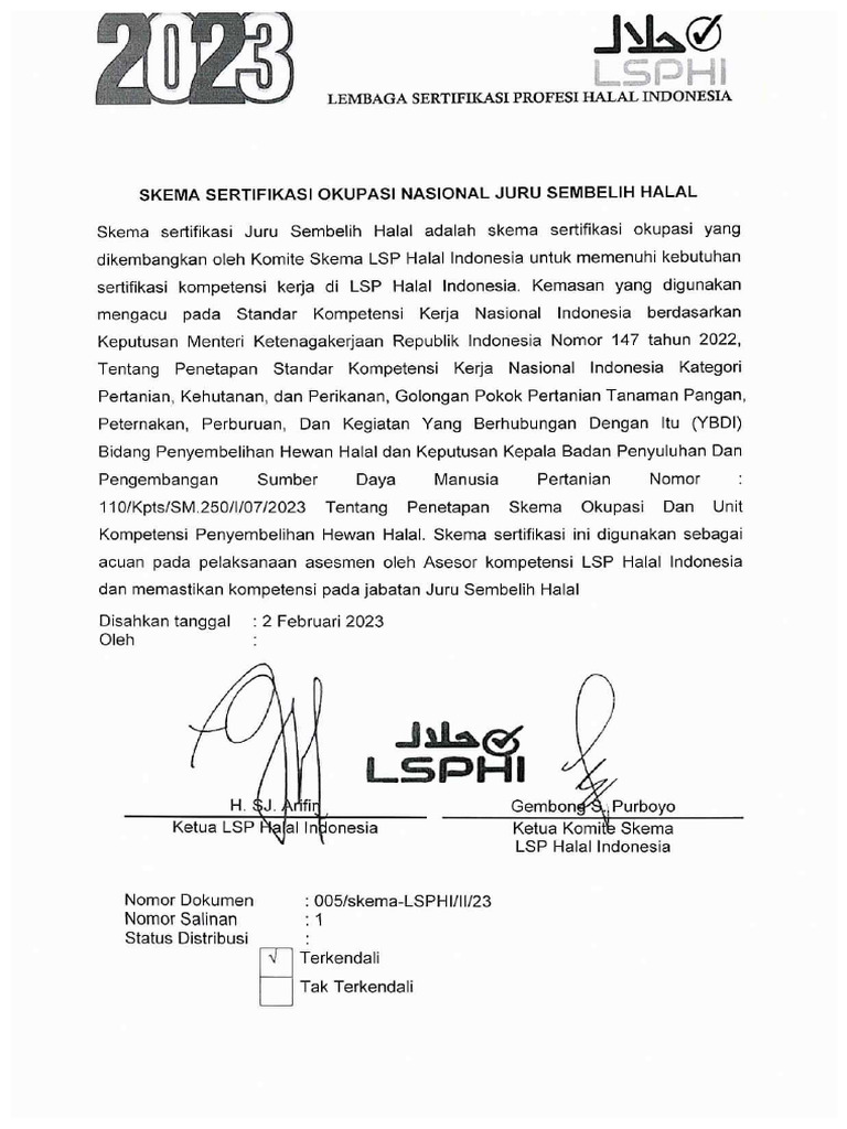Skema Juleha LSP Halal Indonesia | PDF