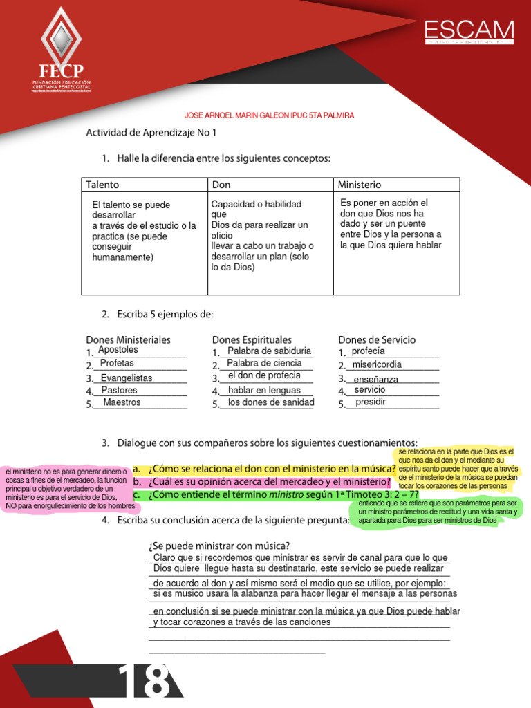 Taller Pagina 18 Escam | PDF | Profeta | Profecía