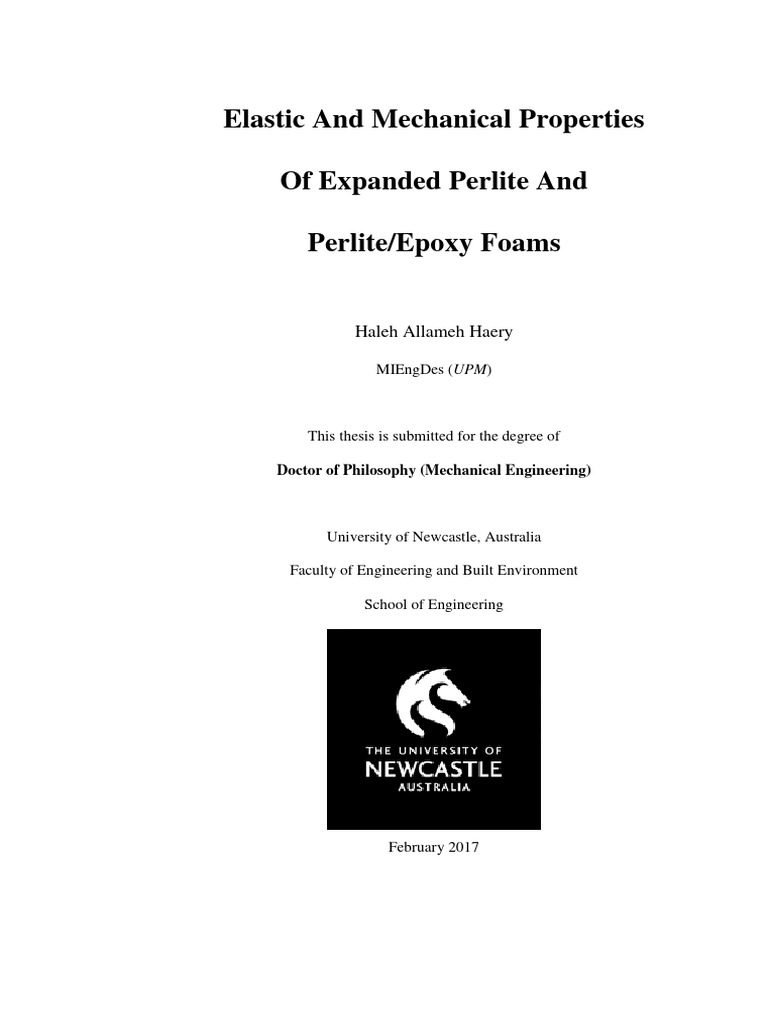 Elastic and Mechanical Properties of Expanded Perlite and Perlite/Epoxy ...